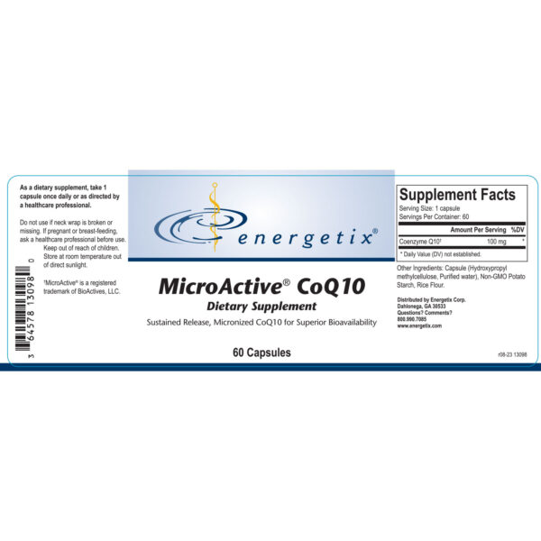 MicroActive® CoQ10 60 Capsules | Sustained Release, Micronized CoQ10 ...