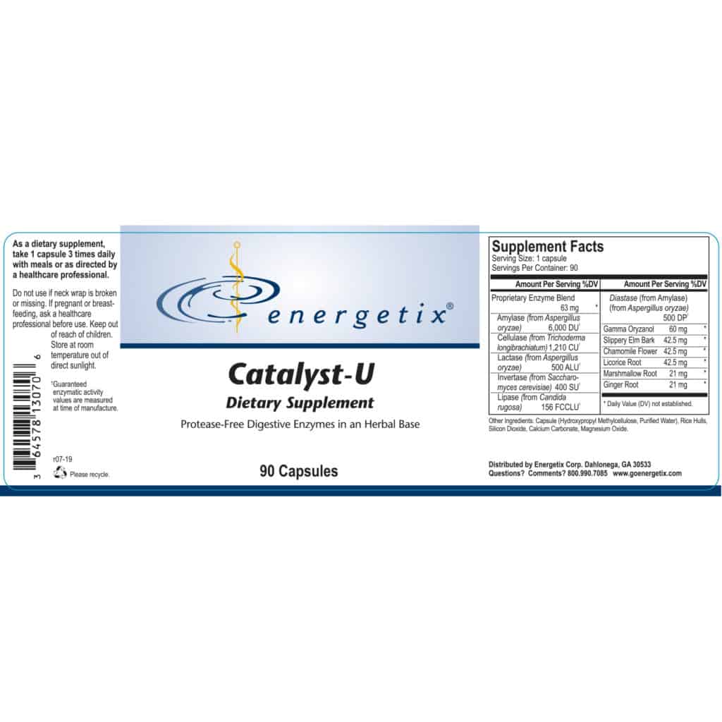 Catalyst-U 90 Capsules | Protease-Free Digestive Enzymes in an Herbal ...