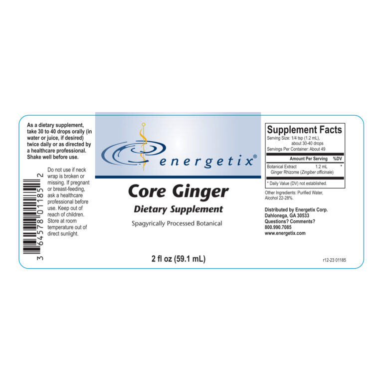 Core Ginger | Spagyrically Processed Botanical | Energetix