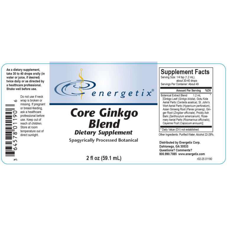 Core Ginkgo Blend | Spagyrically Processed Botanical | Energetix