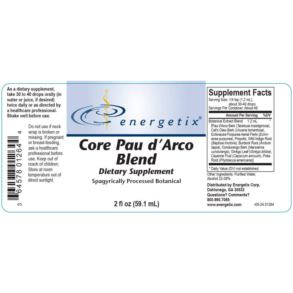 Core Pau d'Arco Blend | Spagyrically Processed Botanical | Energetix