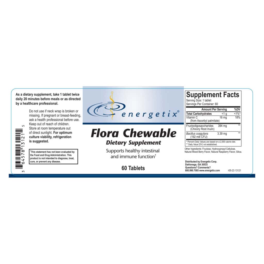 Flora Chewable 60 Tablets | Supports Healthy Intestinal and Immune ...