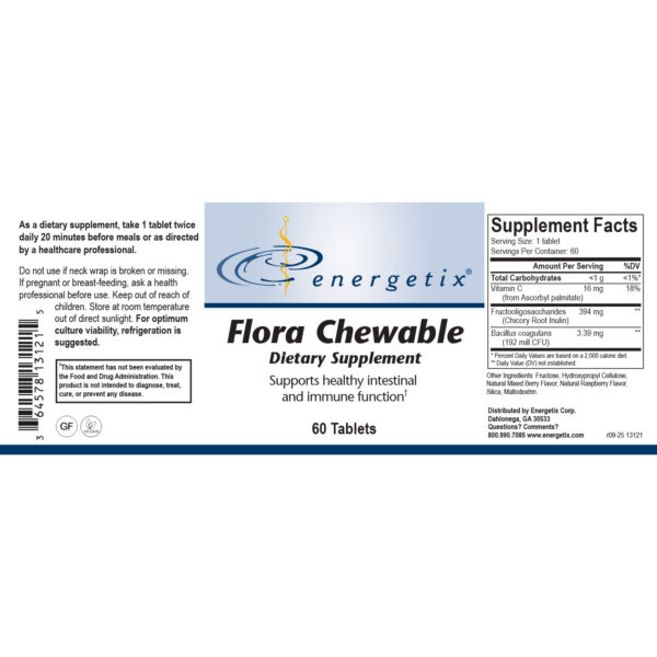 Flora Chewable 60 Tablets | Supports Healthy Intestinal and Immune ...