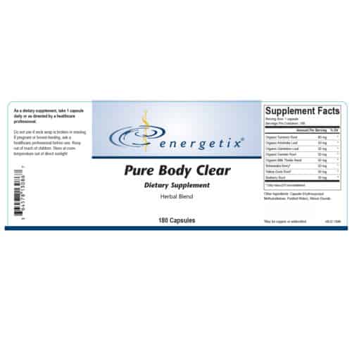 Pure Body Clear 180 Capsules | Herbal Blend | Energetix
