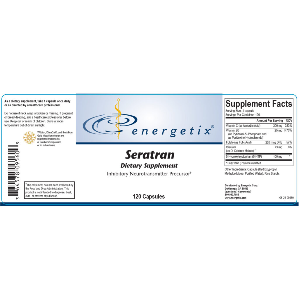 Seratran 120 Capsules | Inhibitory Neurotransmitter Precursor | Energetix